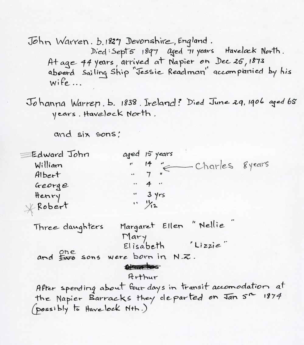 Brief History of the Warren Family | Hastings District Libraries